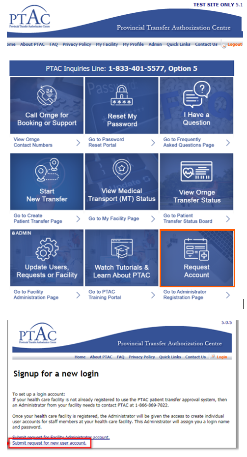 PTAC Transfer Request